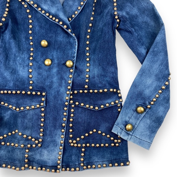 Adore | Jackets & Coats | Adore Womens Small Studded Denim Jacket Nwt ...